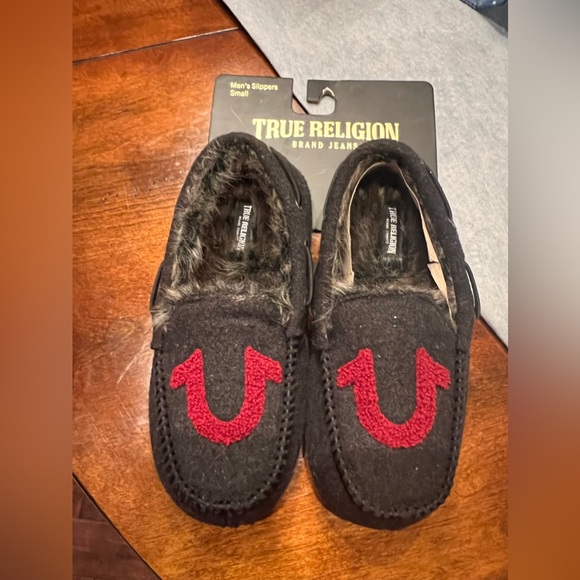 True Religion | Shoes | New True Religion Small Black Red Faux Fur ...